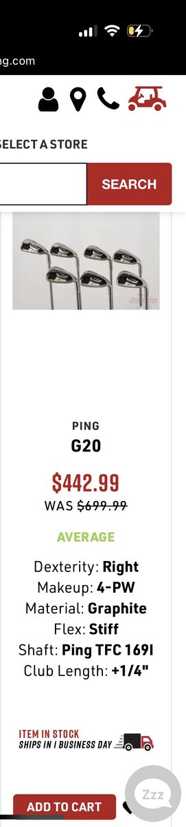 Ping G20 Black Dot Irons 4-PW – Stiff – Midsize Grips – Excellent ...