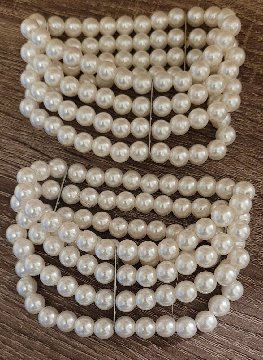 Women's Stretch Cuff Bracelet Soft White Imitation | Jewelry, Gems ...