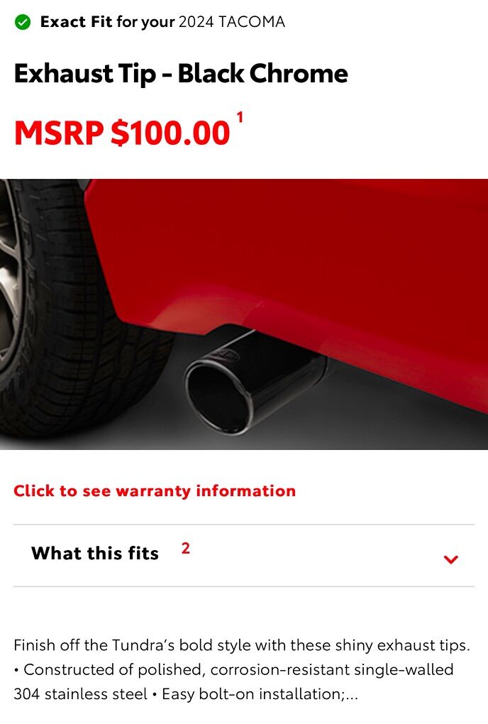 4th Gen Tacoma Black Exhaust Tip | Exhaust | KSL Classifieds