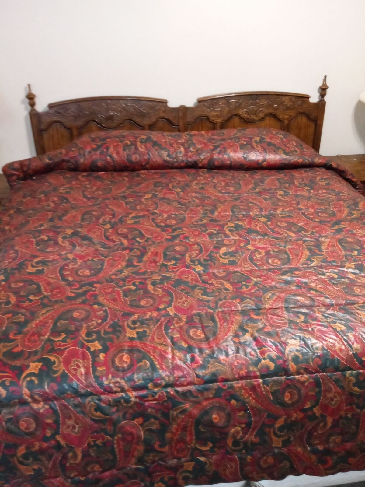 Croscil king comforter set maroon Paisley set: dual sided comforter bed ...