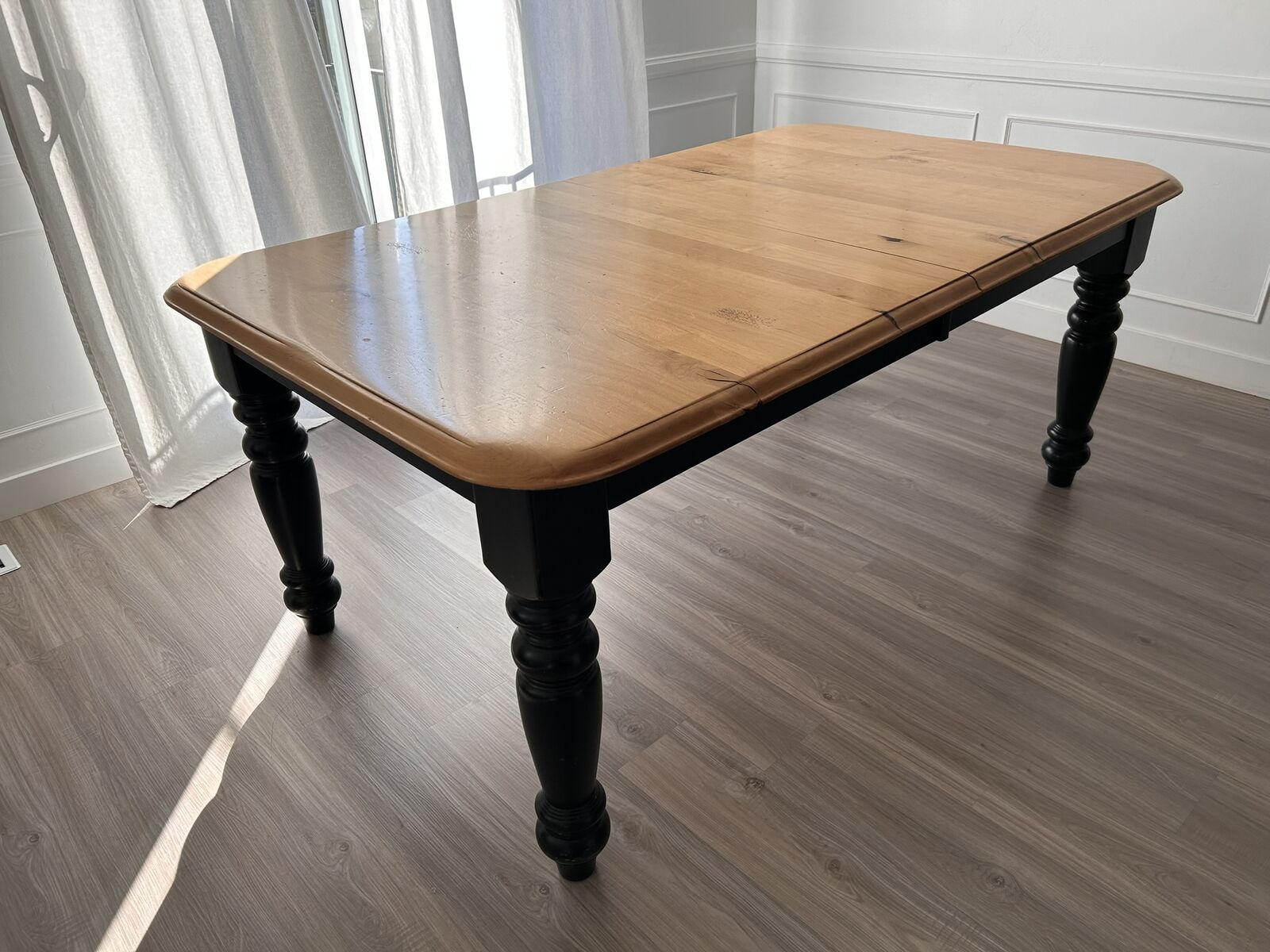 Extendable Solid Wood Dining Table with Leaf | 72-95 inches length ...