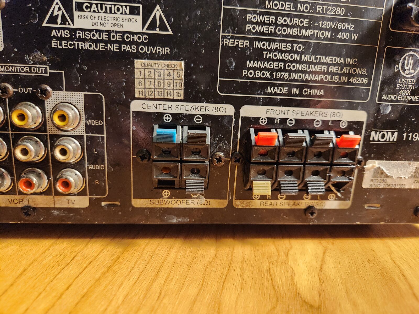 RCA stereo Receiver RT-2280, 6.1 Surround Sound, 1 digital optical port ...