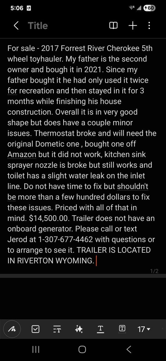 2017 forest river cherokee 5th wheel for sale. | Travel Trailers, 5th ...