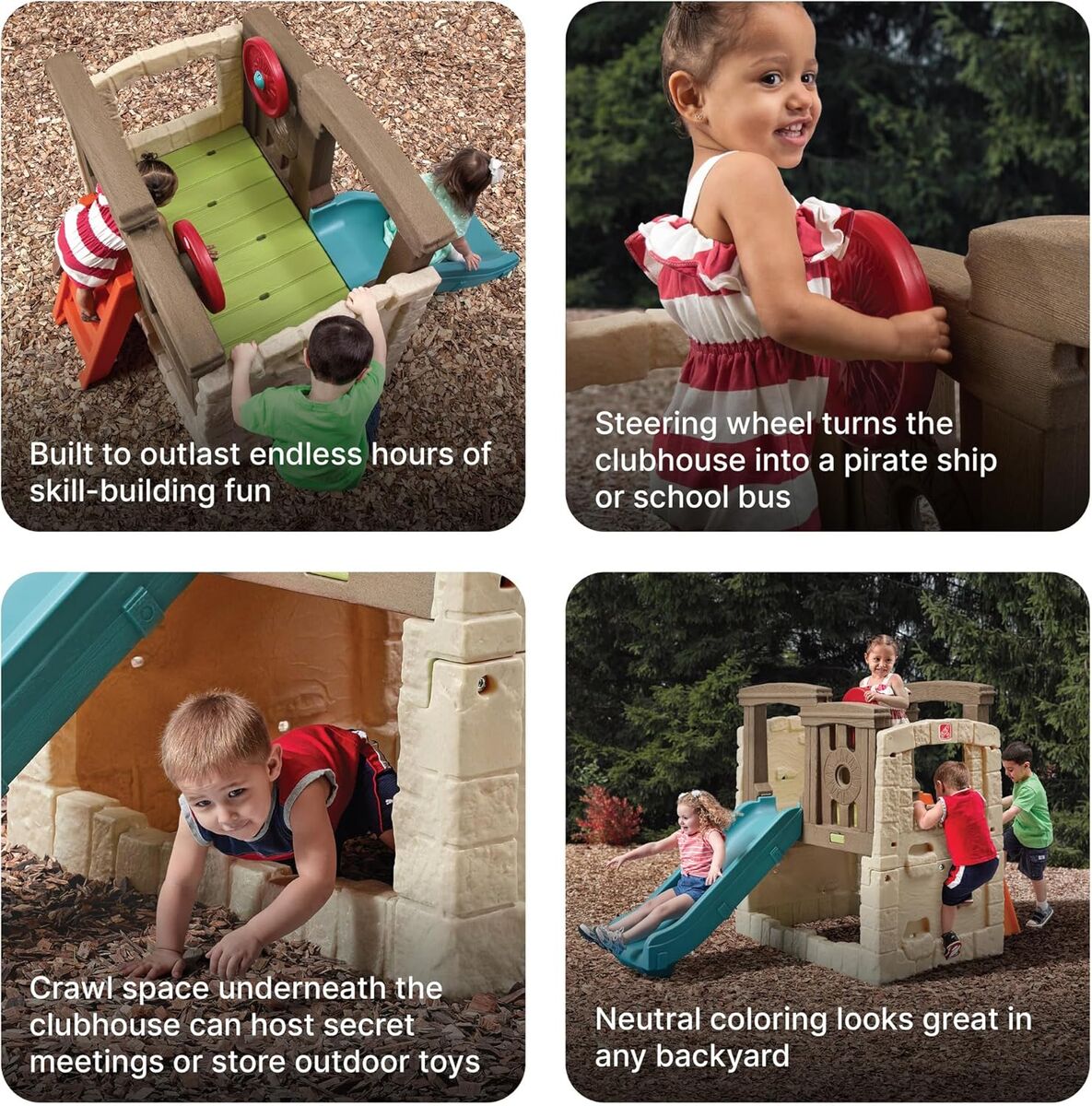 kids playset with climbing wall and slide | Swings, Playhouses, Slides ...