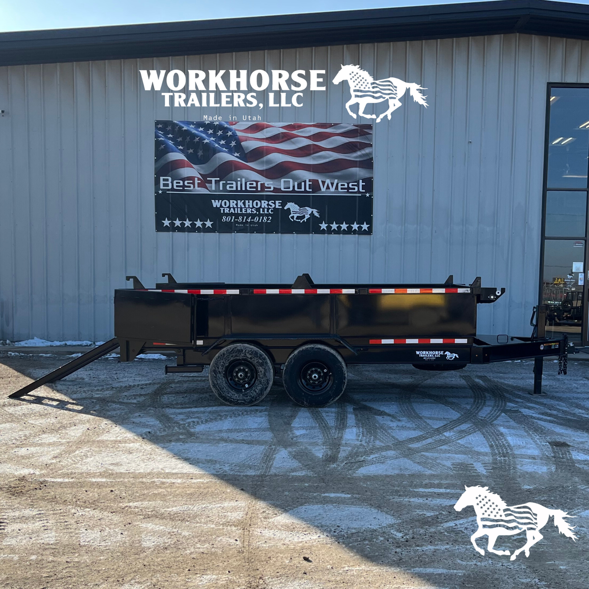 14' Workhorse Dump Trailer 15K - Bumper Pull Tandem Axle Trailer *SPARE ...