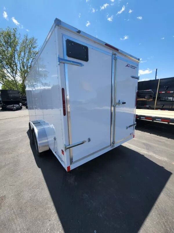 2025 7X16 Arrow American Hauler with Spare & Double Door Enclosed Cargo ...