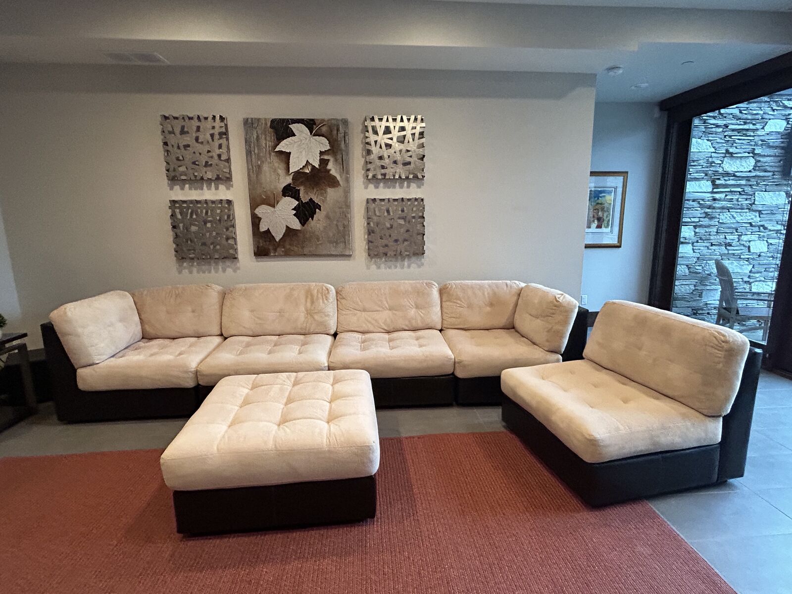Beige Sectional Sofa with Matching Ottoman | Sectionals | KSL Classifieds