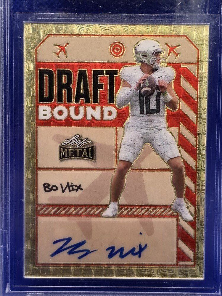 Bo Nix 2024 Leaf Metal Football Draft Bound Auto | Sports Memorabilia ...