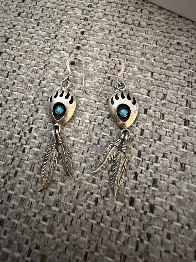 Vintage Sterling Silver Turquoise Earrings | Jewelry, Gems, & Watches ...
