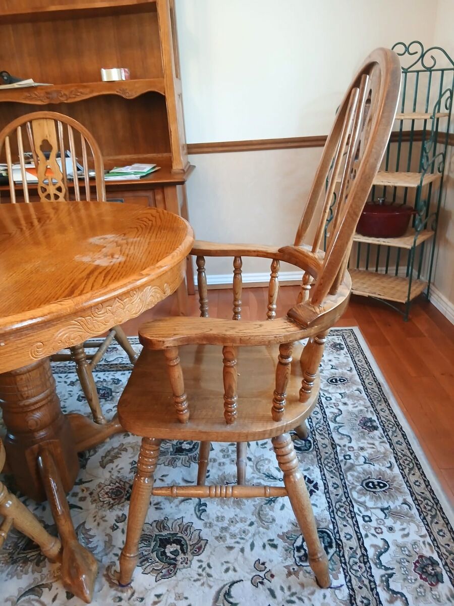 Solid Oak Dining Set – Oval Table + 7 Chairs | Coffee Tables and End ...