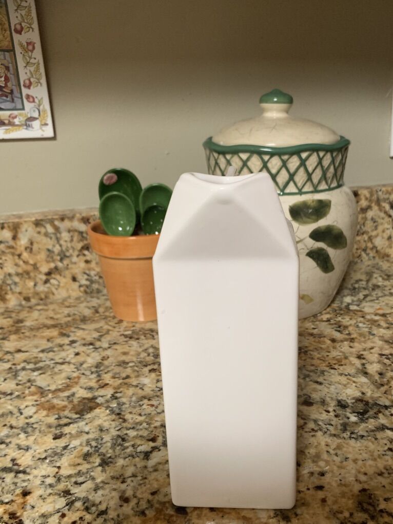 Fun White Porcelain Ceramic Milk Carton | Ceramics/Porcelain/Glass ...
