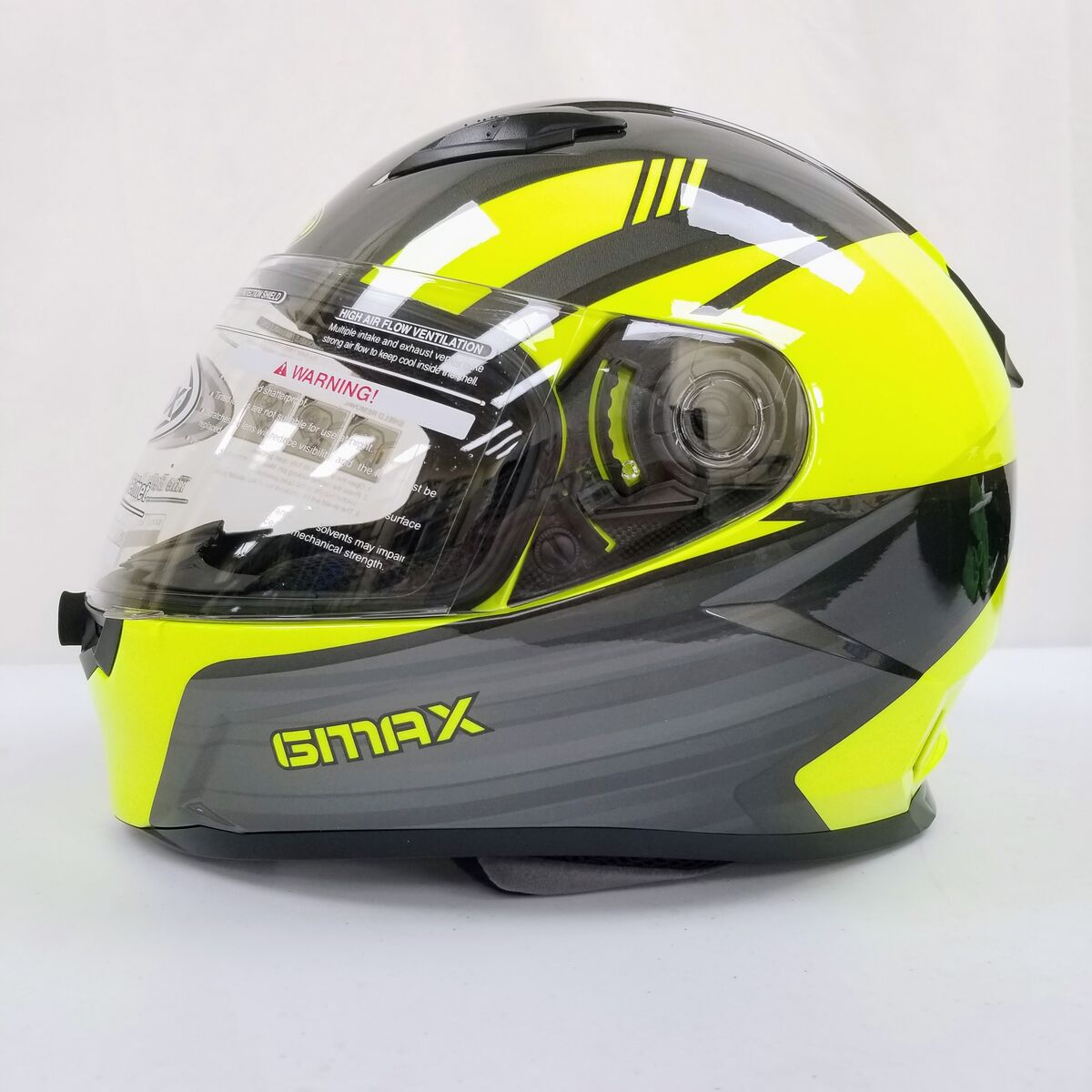 Gmax FF-49 Full-Face Deflect Hi-Vis/Grey Large (72-5753L-B-R2-S3-D ...
