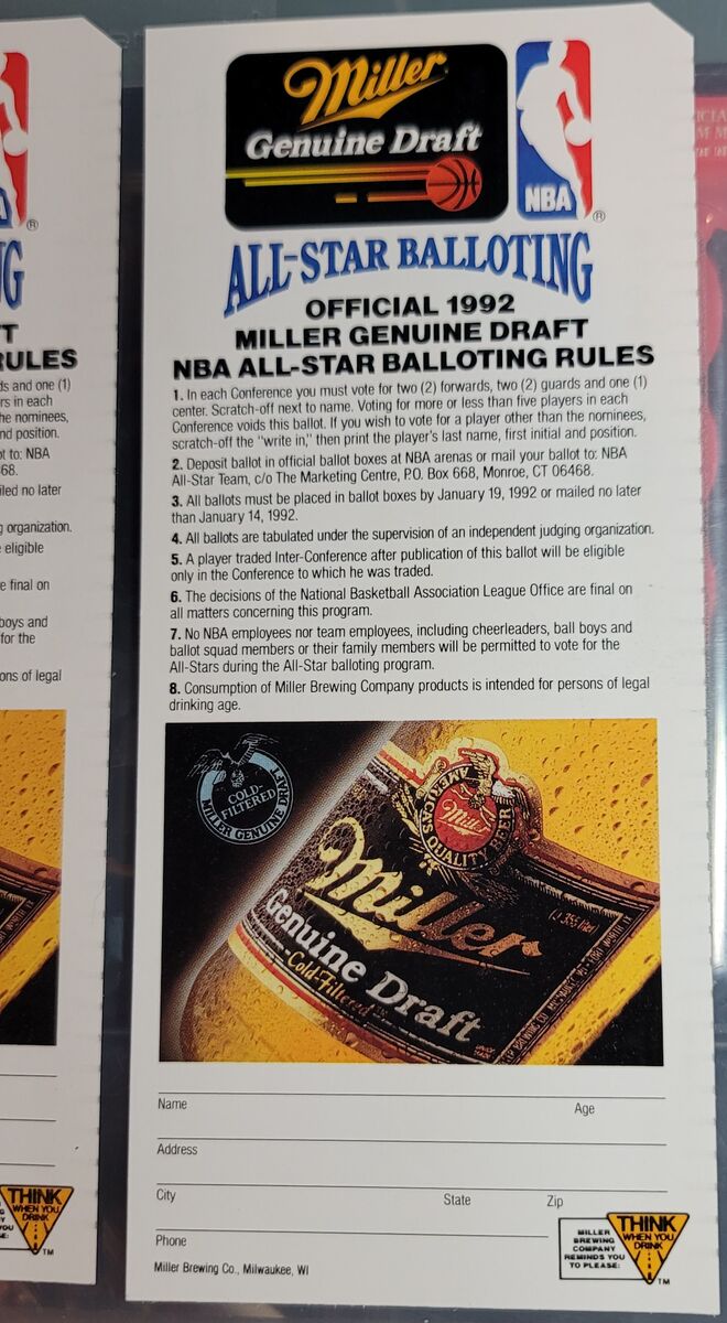 2 Utah Jazz Official 1992 NBA ALL-STAR Ballots | Sports Memorabilia ...