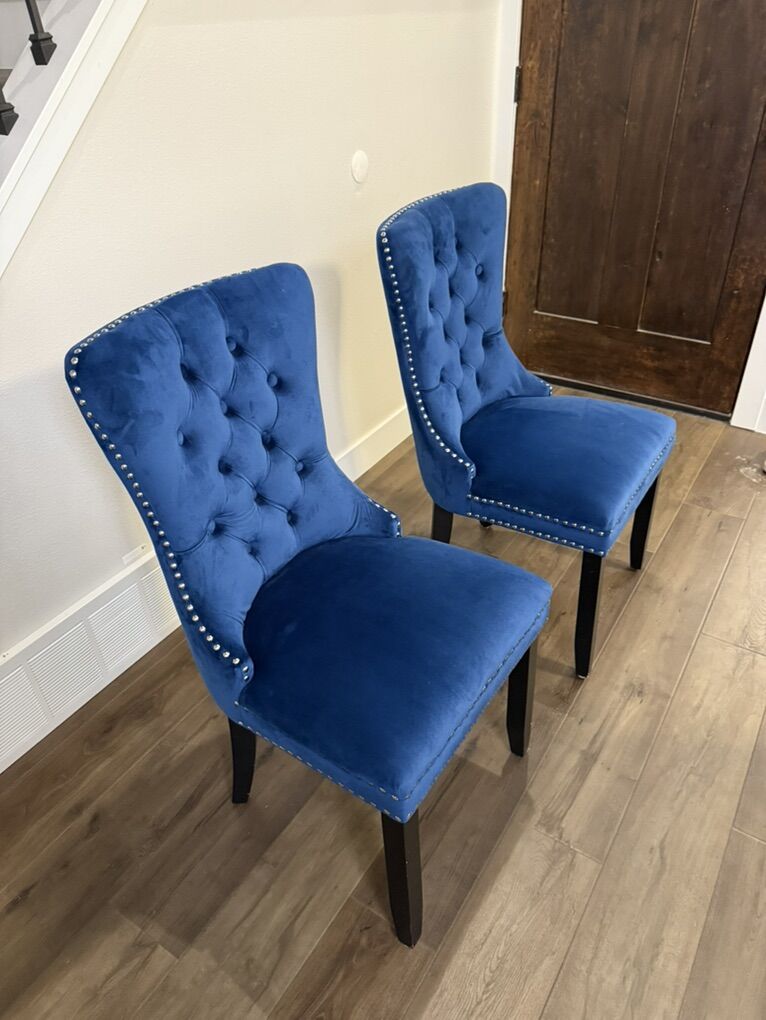 Blue Velvet Accent Dining Chairs | Chairs | KSL Classifieds
