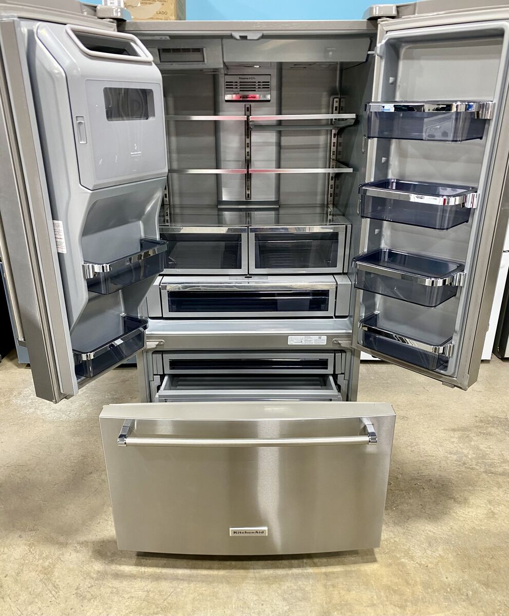 STAINLESS STEEL KITCHENAID REFRIGERATOR WITH WARRANTY | Refrigerators ...